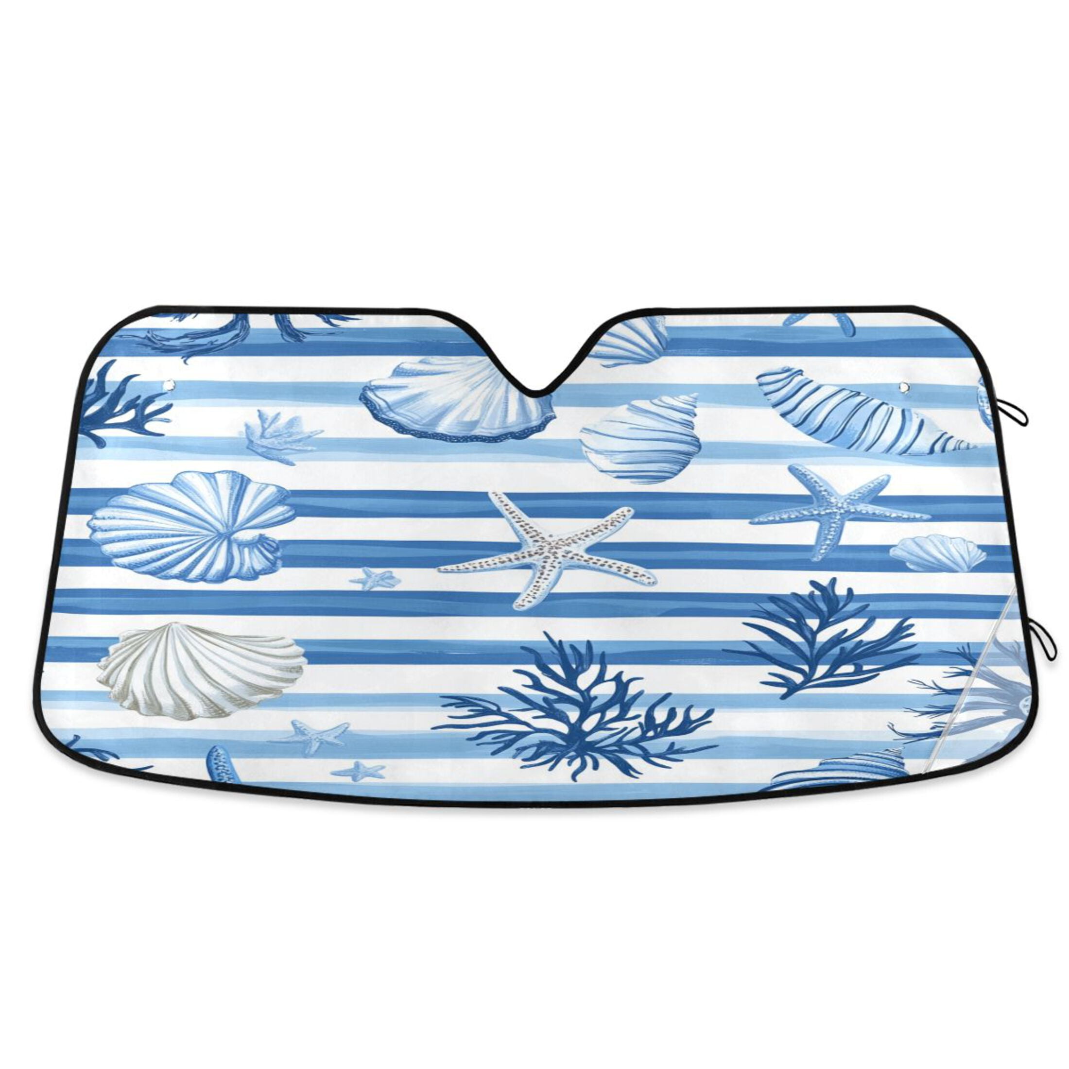 Blue Stripes Shells Starfishes Water Plants Windshield Sun Shade ...
