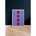 Blue Stripes Simple Wall Art, Red Dots Abstract Poster, Unique Minimal ...