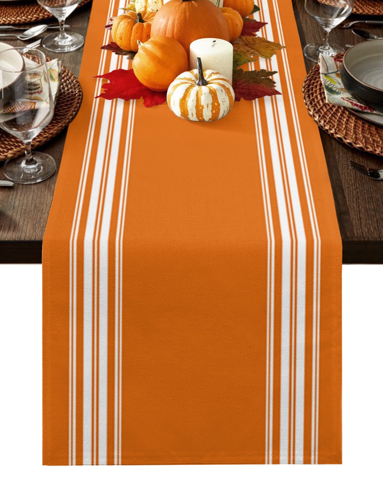 Blue Stripes Solid Color Table Runner Modern Party Dining Table Runner ...