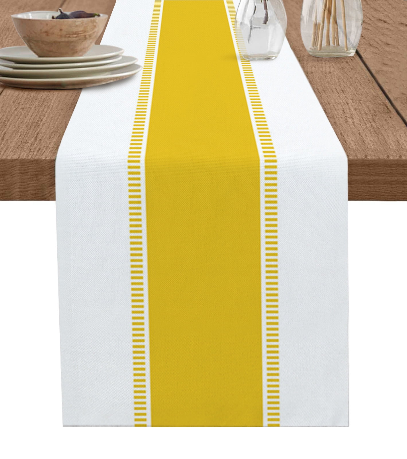 Blue Stripes Solid Color Table Runner Modern Party Dining Table Runner ...