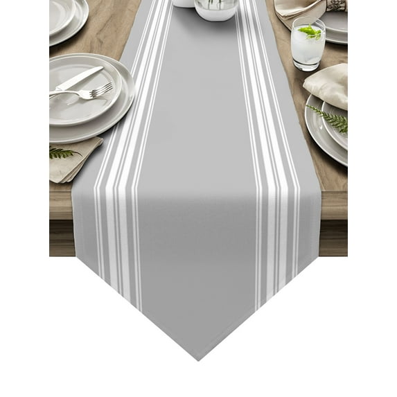 Blue Stripes Solid Color Texture Table Runners Printed Coffee ...