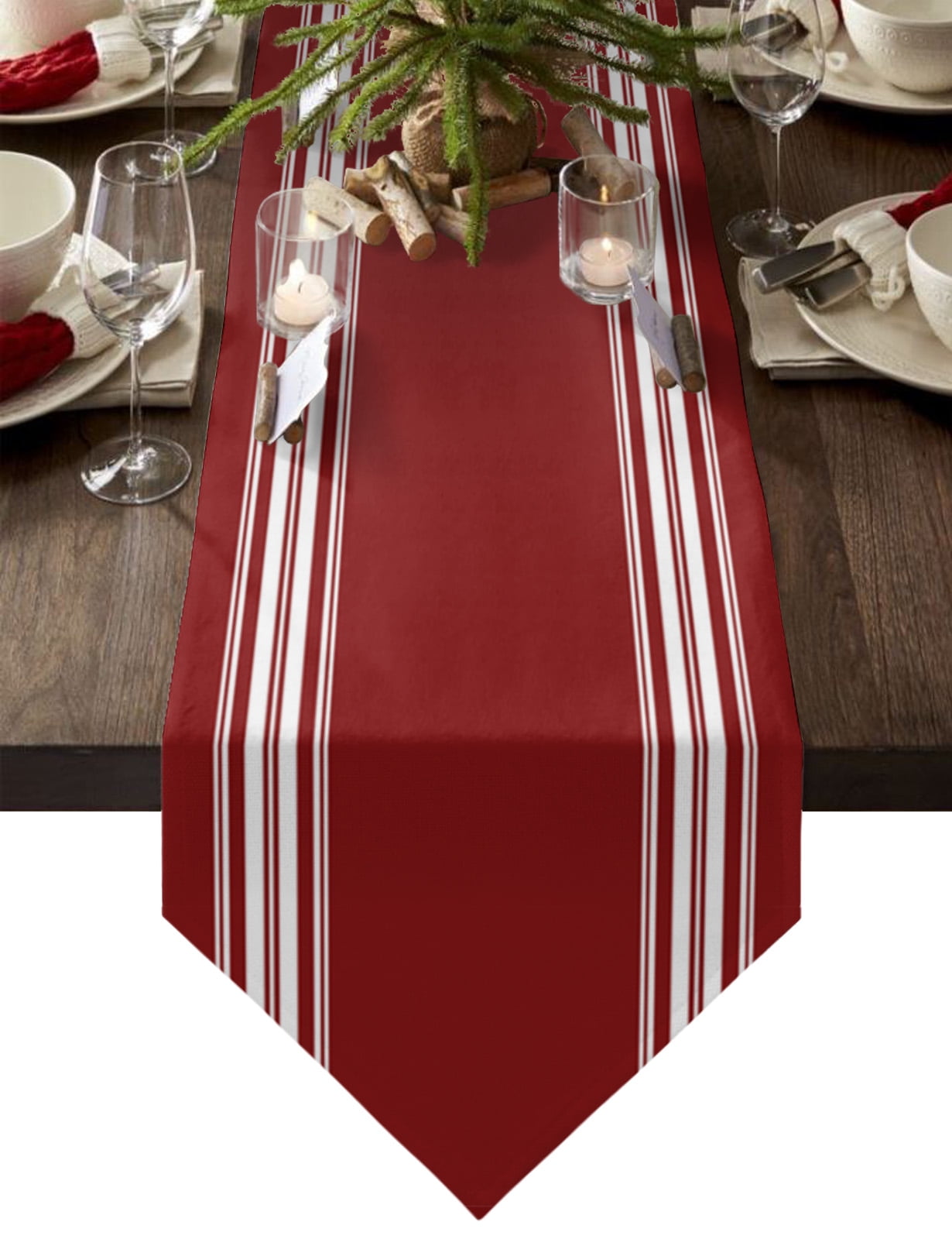 Blue Stripes Solid Color Texture Table Runners Printed Coffee ...