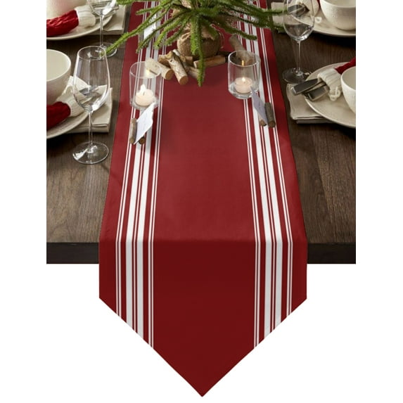 Blue Stripes Solid Color Texture Table Runners Printed Coffee ...