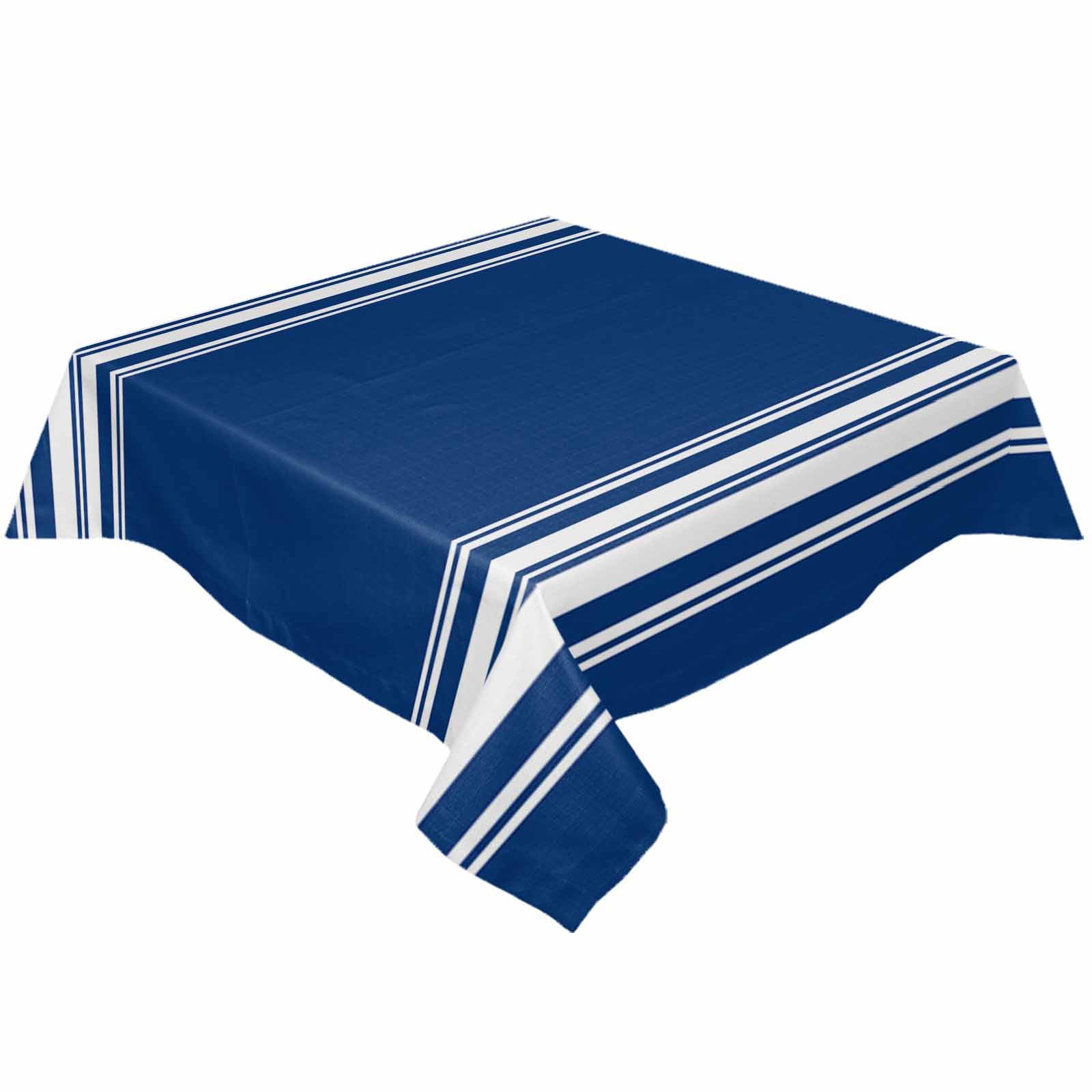 Blue Stripes Square/Round Tablecloths 54x54,Farmhouse Modern White ...