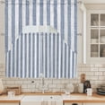 Blue Stripes Swag Curtains Valance and Tier Set, Modern Abstract Linens ...