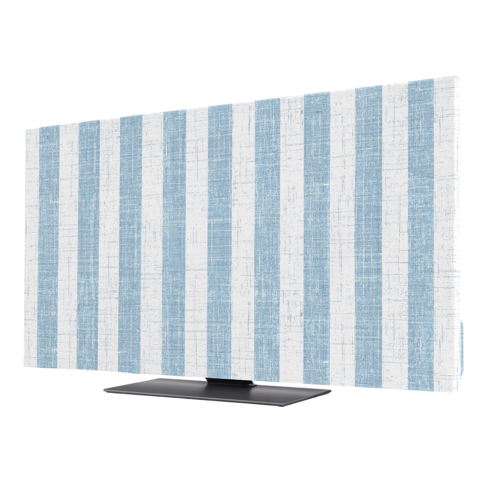Blue Stripes TV Cover for 50 Inch Screen, Stretch Fabric Dustproof TV ...