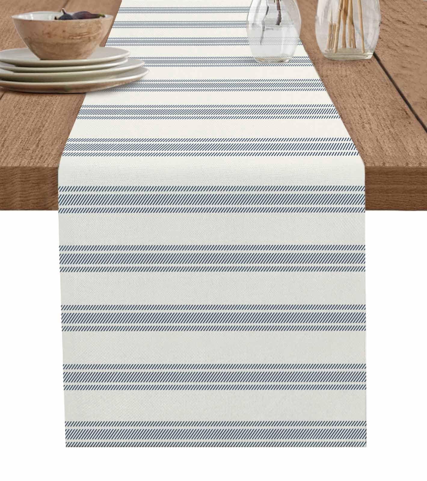 Blue Stripes Table Runner Minimalist Modern Striped Geometric ...