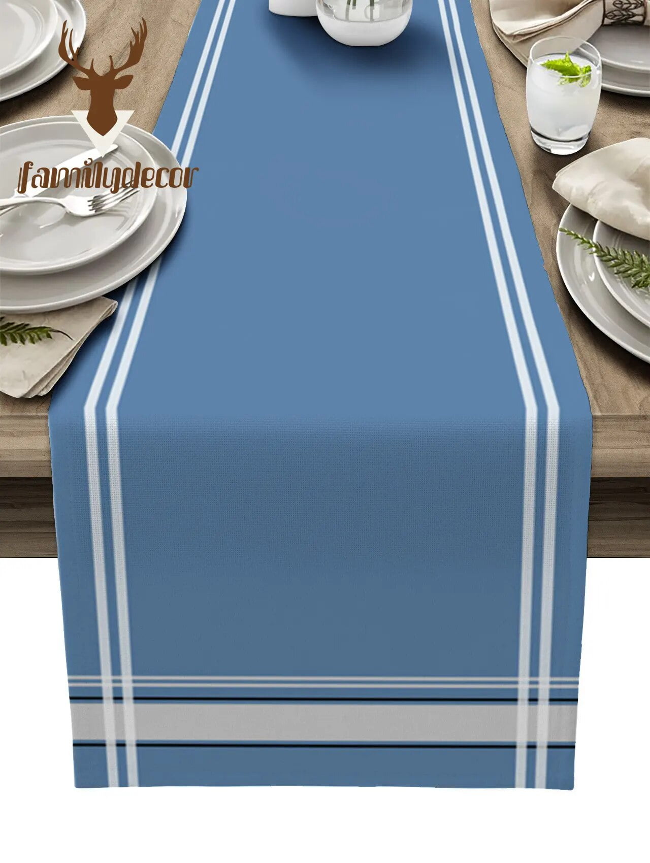 Blue Stripes Texture Print Table Runners Flag Dining Tablecloths Home ...