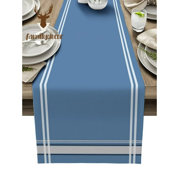 Blue Stripes Texture Print Table Runners Flag Dining Tablecloths Home ...