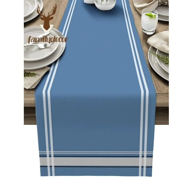 Blue Stripes Texture Print Table Runners Flag Dining Tablecloths Home ...