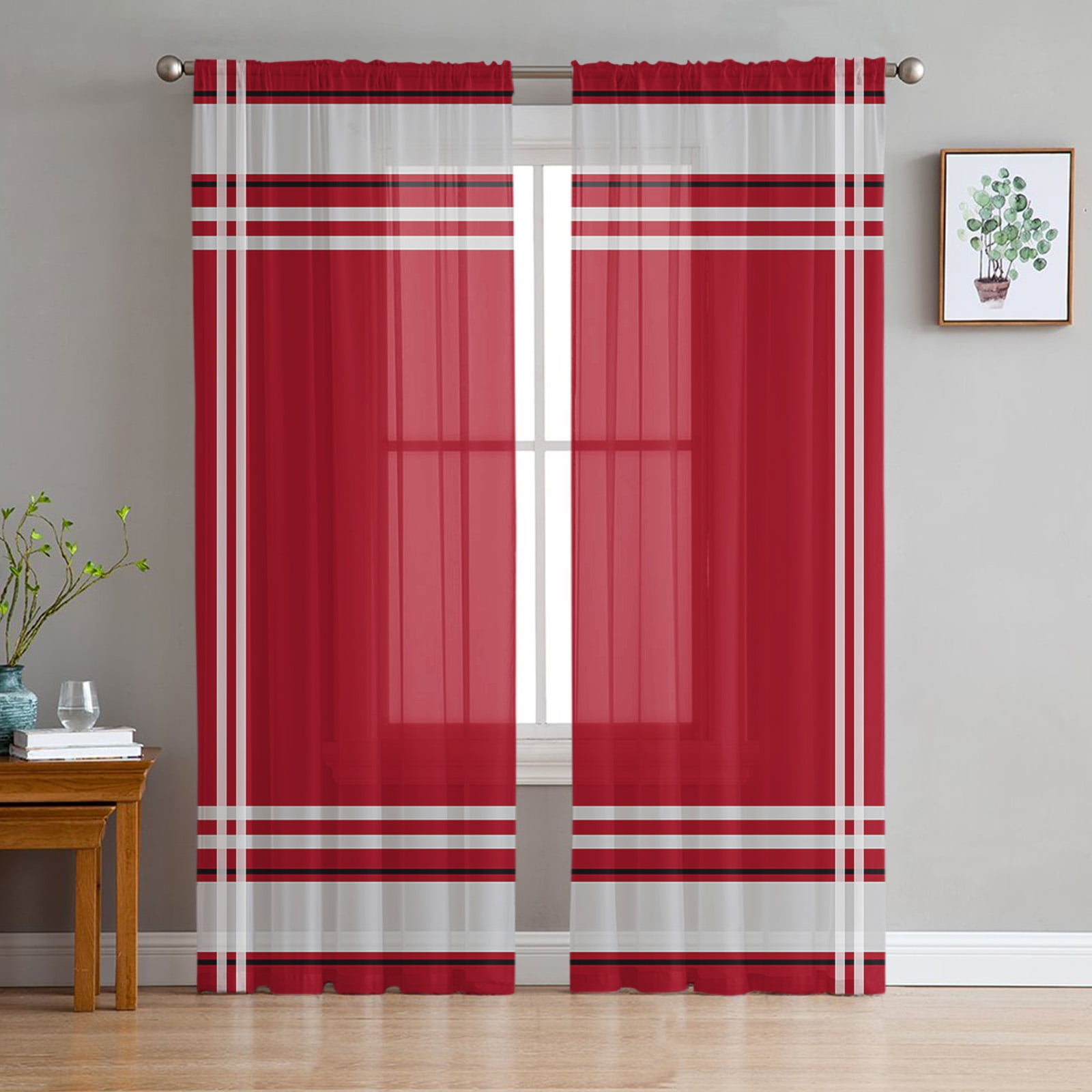 Blue Stripes Texture Tulle Curtains for Living Room Bedroom Voile Curtain for Children Organza ...