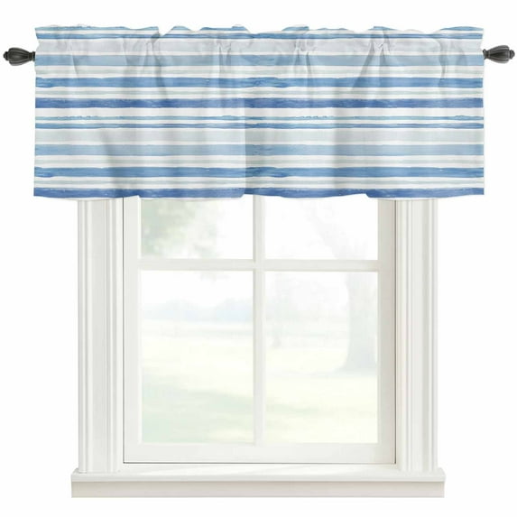 Blue Stripes Valances for Windows Abstract Watercolor Gradient Blue ...