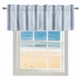 Blue Stripes Valances for Windows, Rod Pocket Kitchen Valance Curtains ...