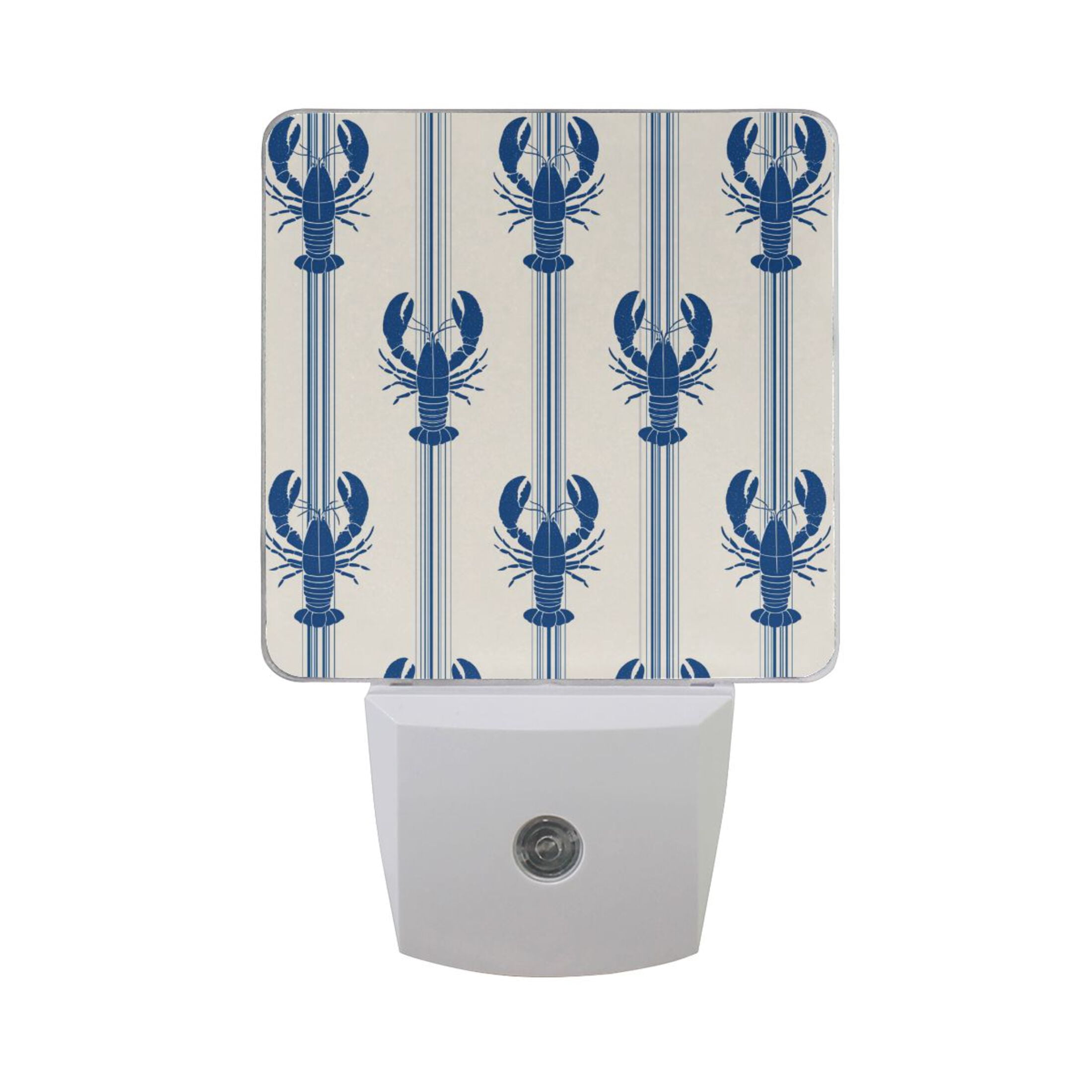Blue Stripes with Lobsters LED Night Light Sensor Lamp Plug-in ...