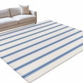 Blue Strips Area Rugs 6x9ft Classic Pink Lines Floor Rug Non Slip Low ...