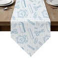 Blue Study Stationery Table Runner Linen Burlap Table Runner 48 Inches ...