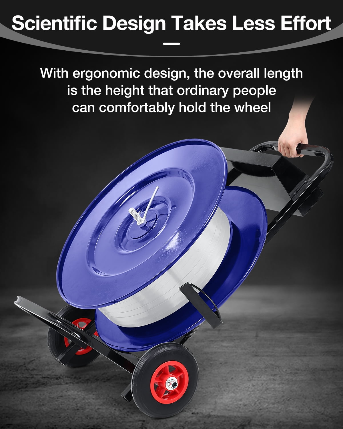 Blue Sturdy Portable Strapping Dispenser Banding Cart Size 40’’H x 17 ...