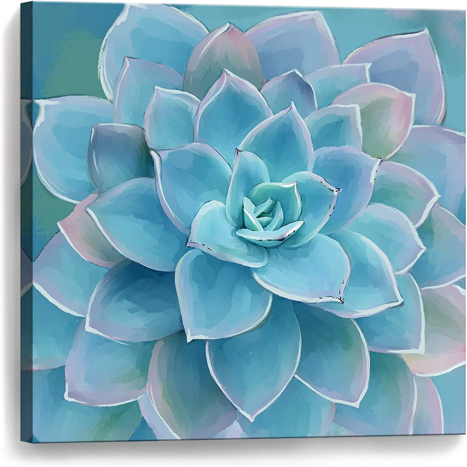 Blue Succulents Bathroom Decor Wall Art Framed Modern Popular Wall ...