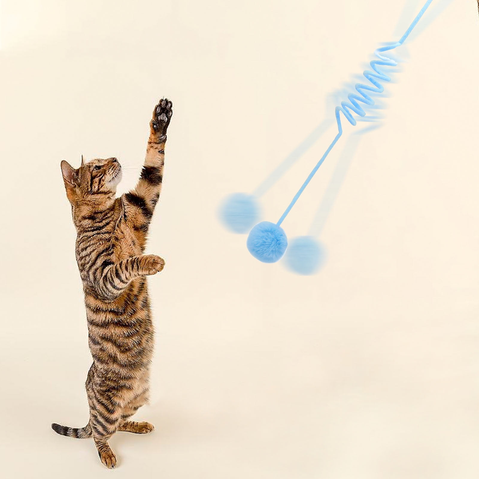 Blue Suction Cup Interactive Bunny Teaser Toy - Elastic Hanging Spring ...