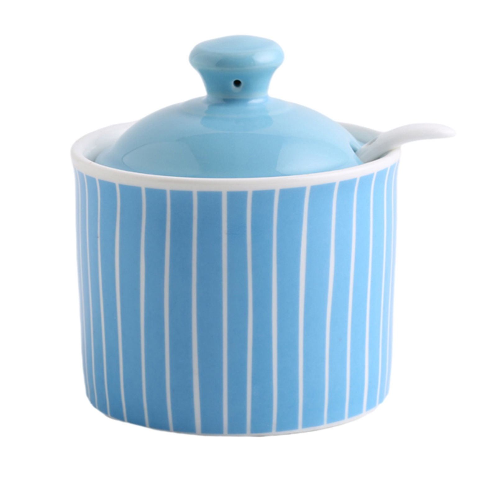 Blue Sugar Bowl With Lid, Sugar Storage Jar, Sugar Pot, Sugar Container ...