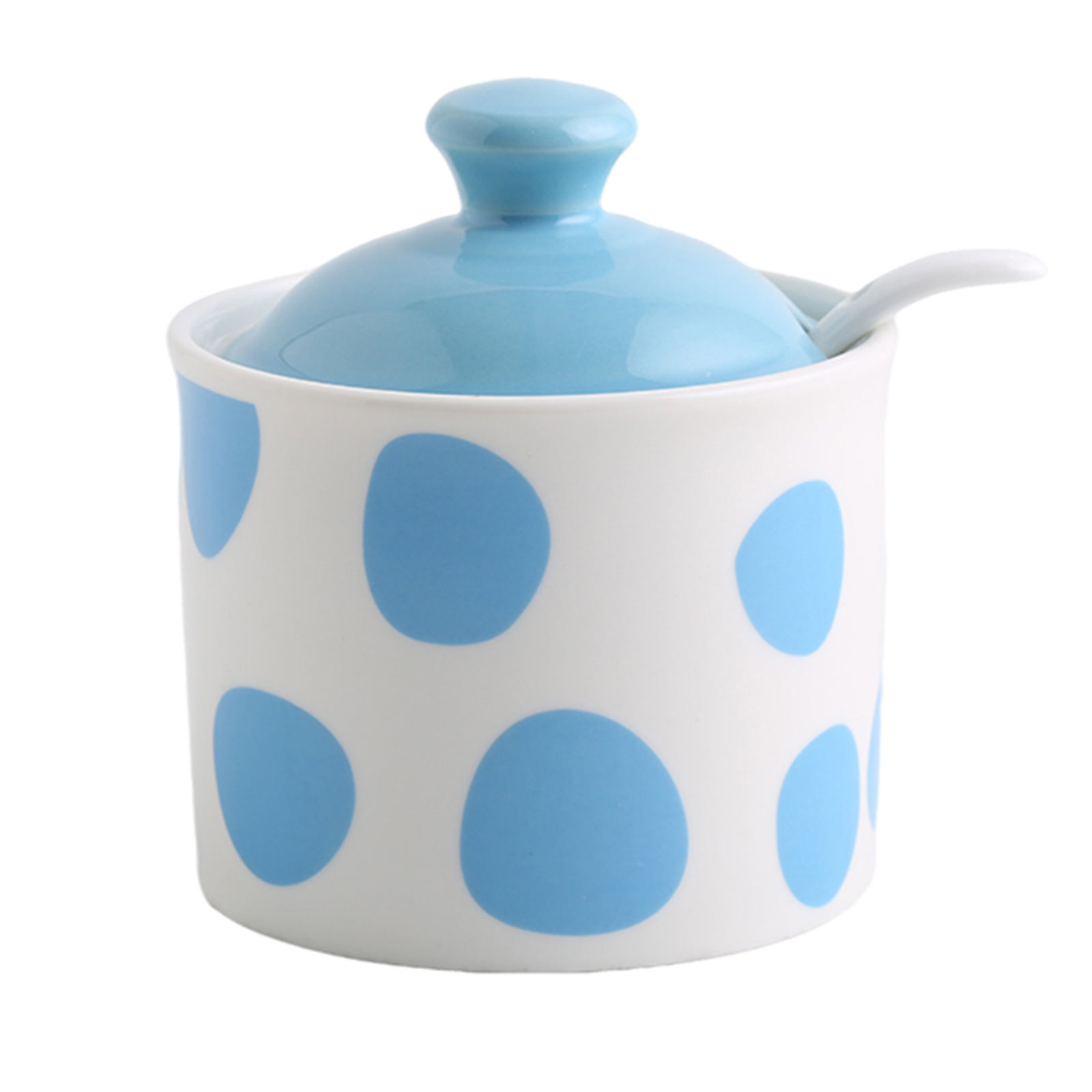 Nordic Blue Sugar Bowl With Lid, Kitchen Decoration Storage Jar, Sugar ...