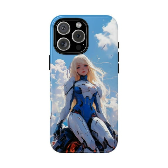 Blue Suit Mech Anime Girl Robot Armor Sci Fi Artwork Case with iPhone ...