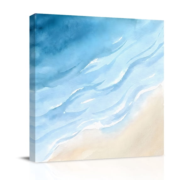 Blue Summer Beach Canvas Wall Art for Living Room, Coastal Nautical ...