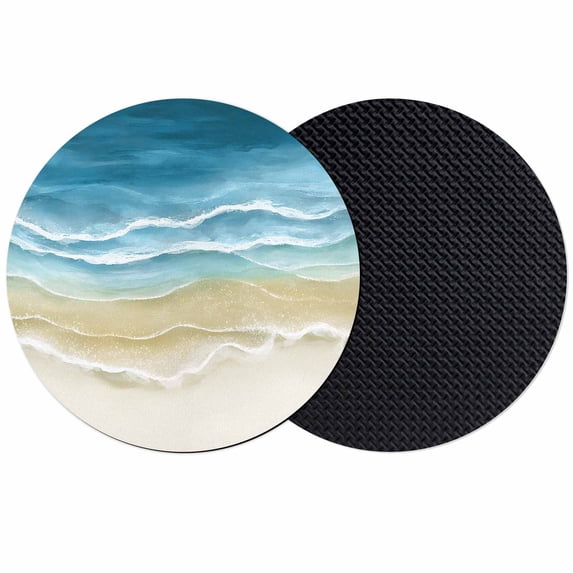 Blue Summer Beach Coastal Coasters Set of 2, Absorbent Coasters for ...