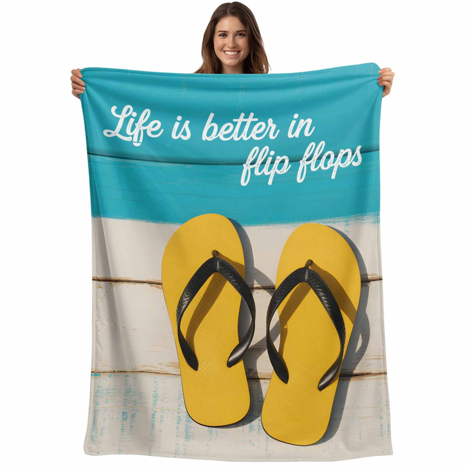 Blue Summer Blanket Soft Cozy Warm Throw Blanket for Couch, Plush Fuzzy ...