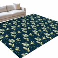 Blue Summer Botanical Washable Rug 4x6 Area Rug for Living Room Bedroom ...