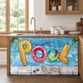 Blue Summer Pool Pantry Cabinet Curtains 28''x51'', Watermelon Swimming ...