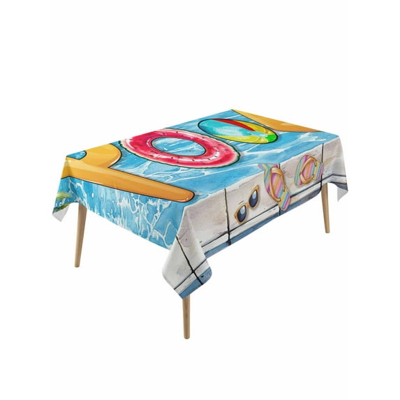 Blue Summer Pool Table Cloth, Watermelon Swimming Ring Slippers ...