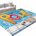 Blue Summer Pool Washable Rug 5x7 Area Rug for Living Room Bedroom Non ...