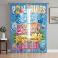 Blue Summer Sheer Curtains for Living Room Bedroom Modern Tropical ...