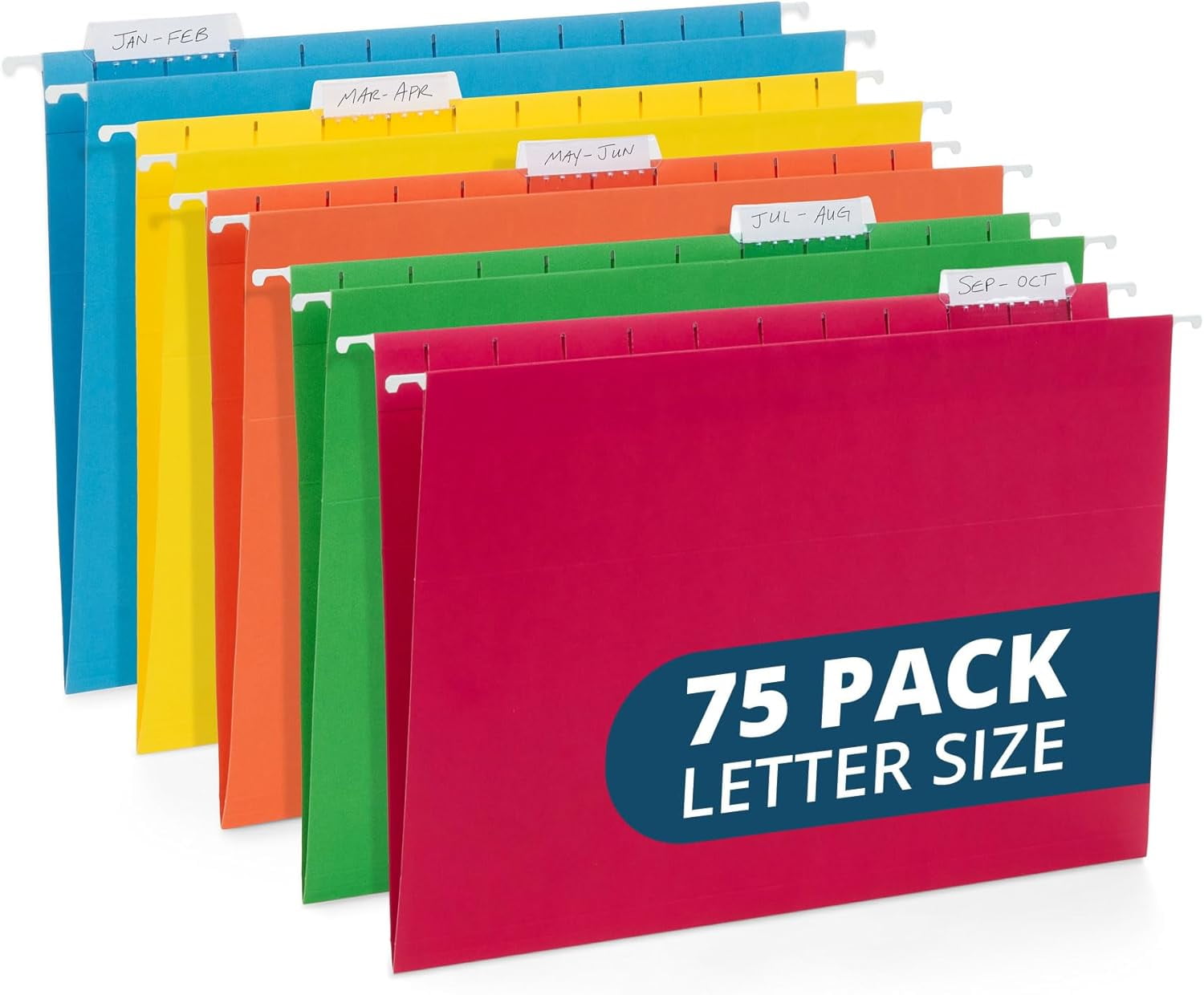 Blue Summit 75 Pack Colored Hanging File Folders Letter Size No ...