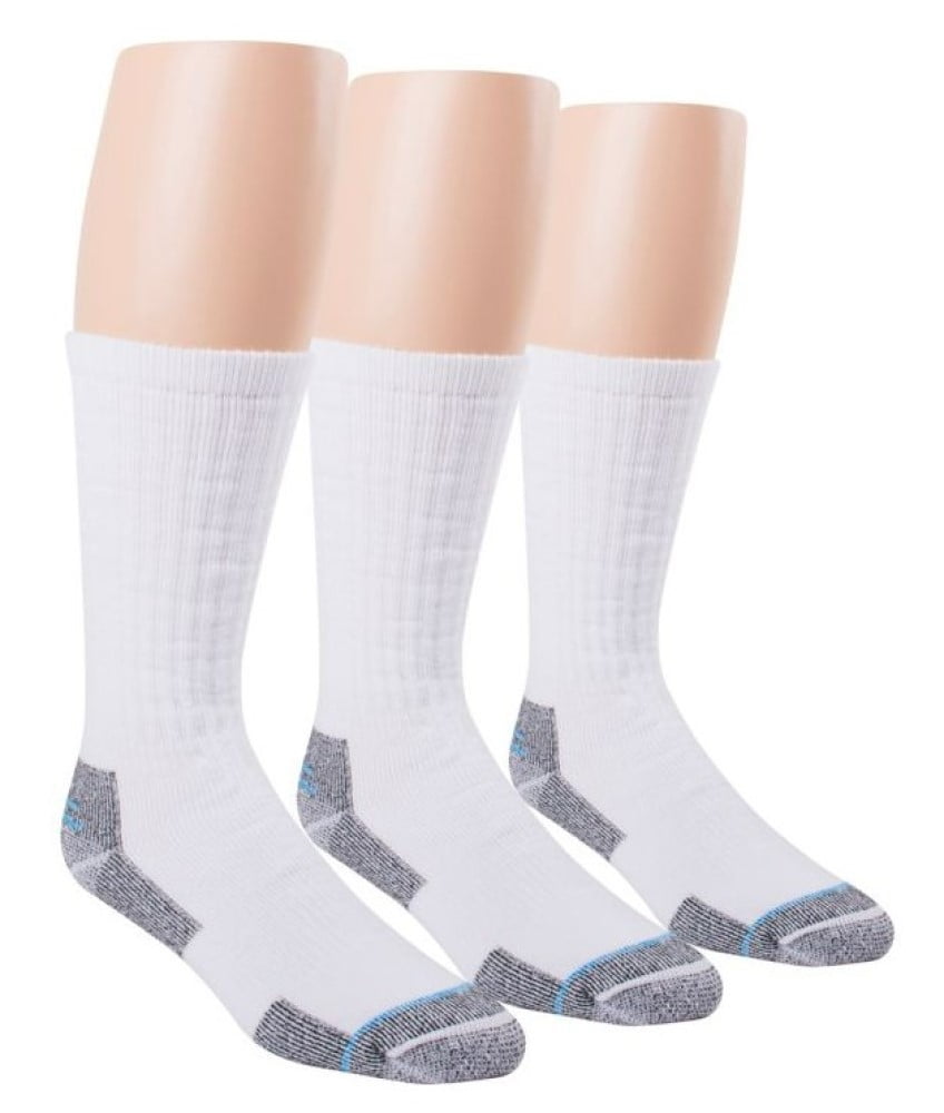 Blue Summit BS0031 Men's Full Cushioned Work Crew Socks 6-12 White 3 ...