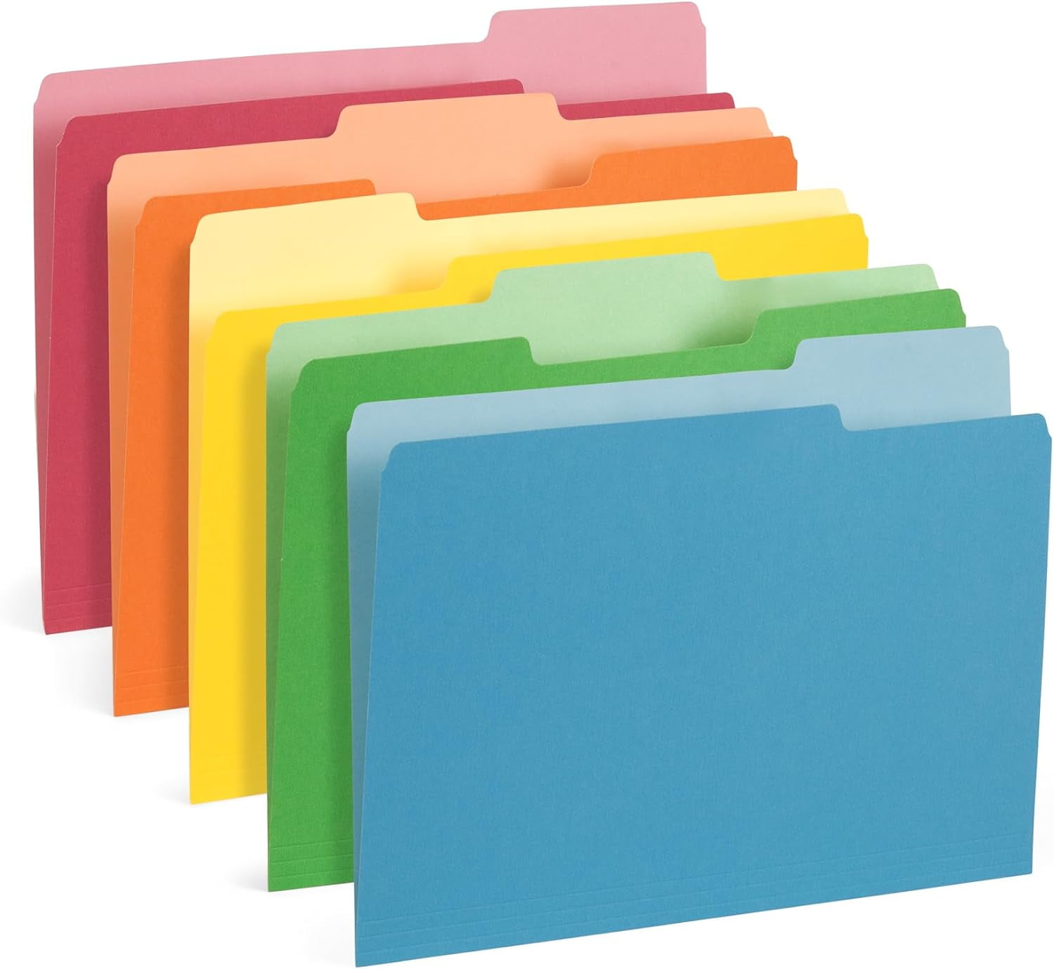 Blue Summit File Folders, Letter Size, 100 Pack, 1/3 Tab, Two-Tone ...