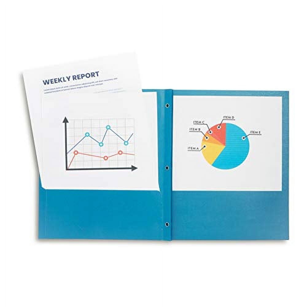 Blue Summit Supplies 25 Two Pocket Folders with Prongs, Designed for ...