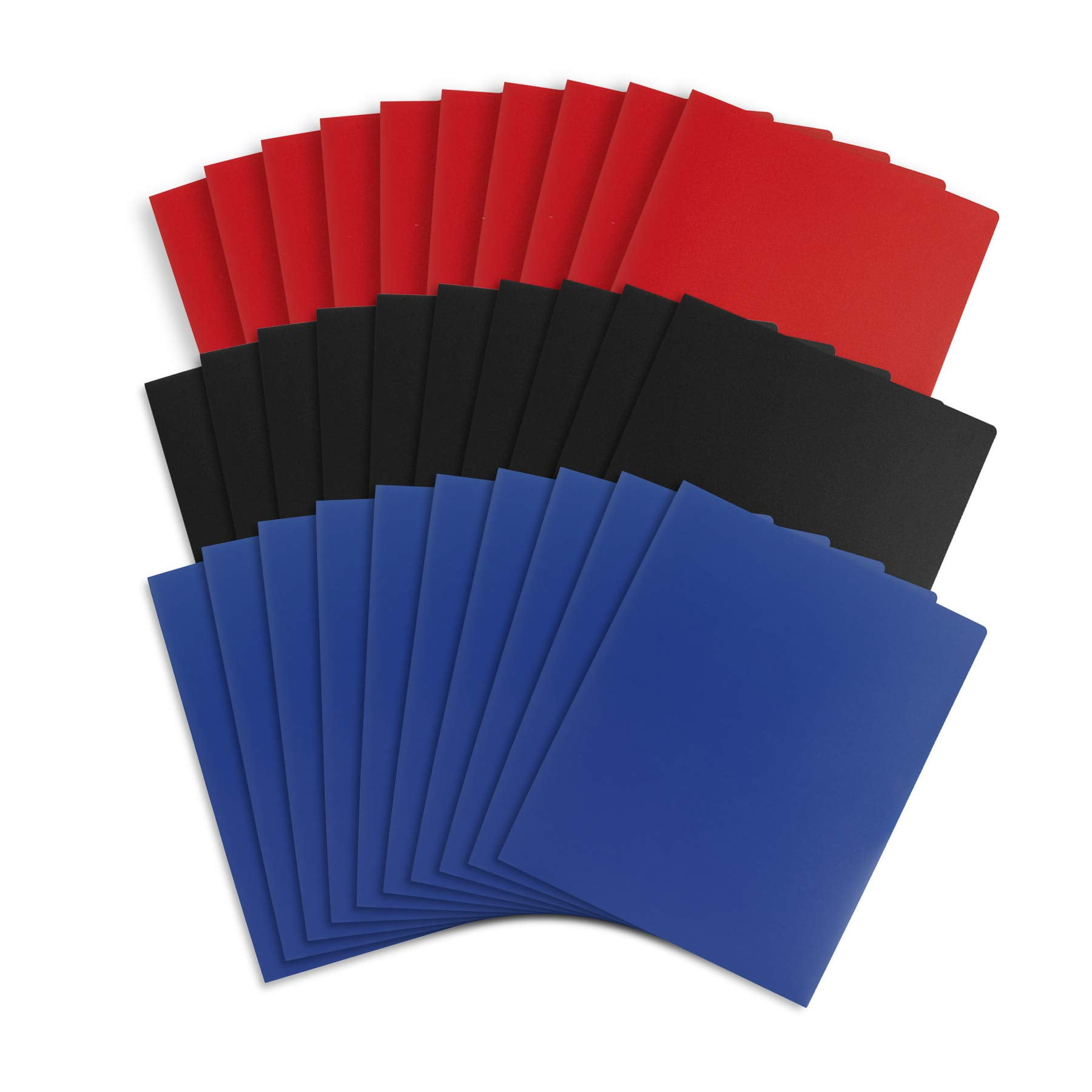 Blue Summit Supplies 30 Poly 2 Pocket Folders, Bold Assorted Dark ...