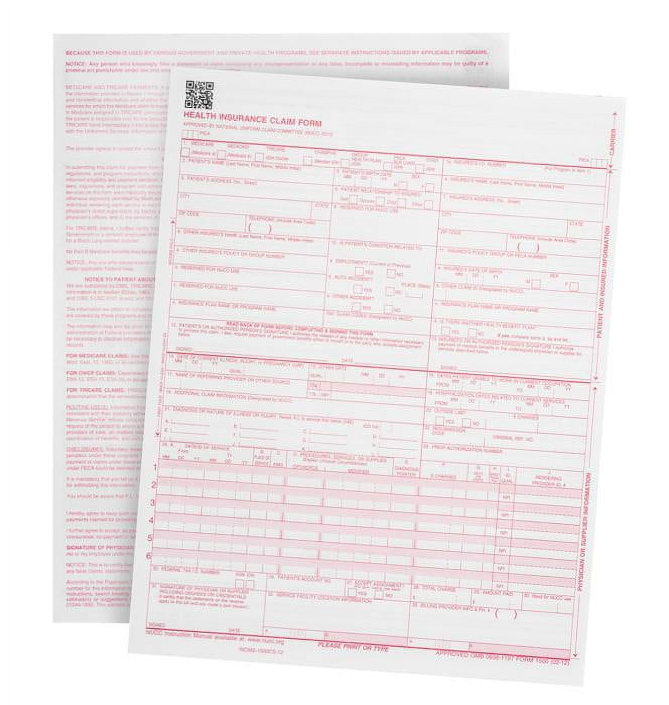 Blue Summit Supplies CMS-1500 Claim Forms, HCFA 02/2012, 500/box ...