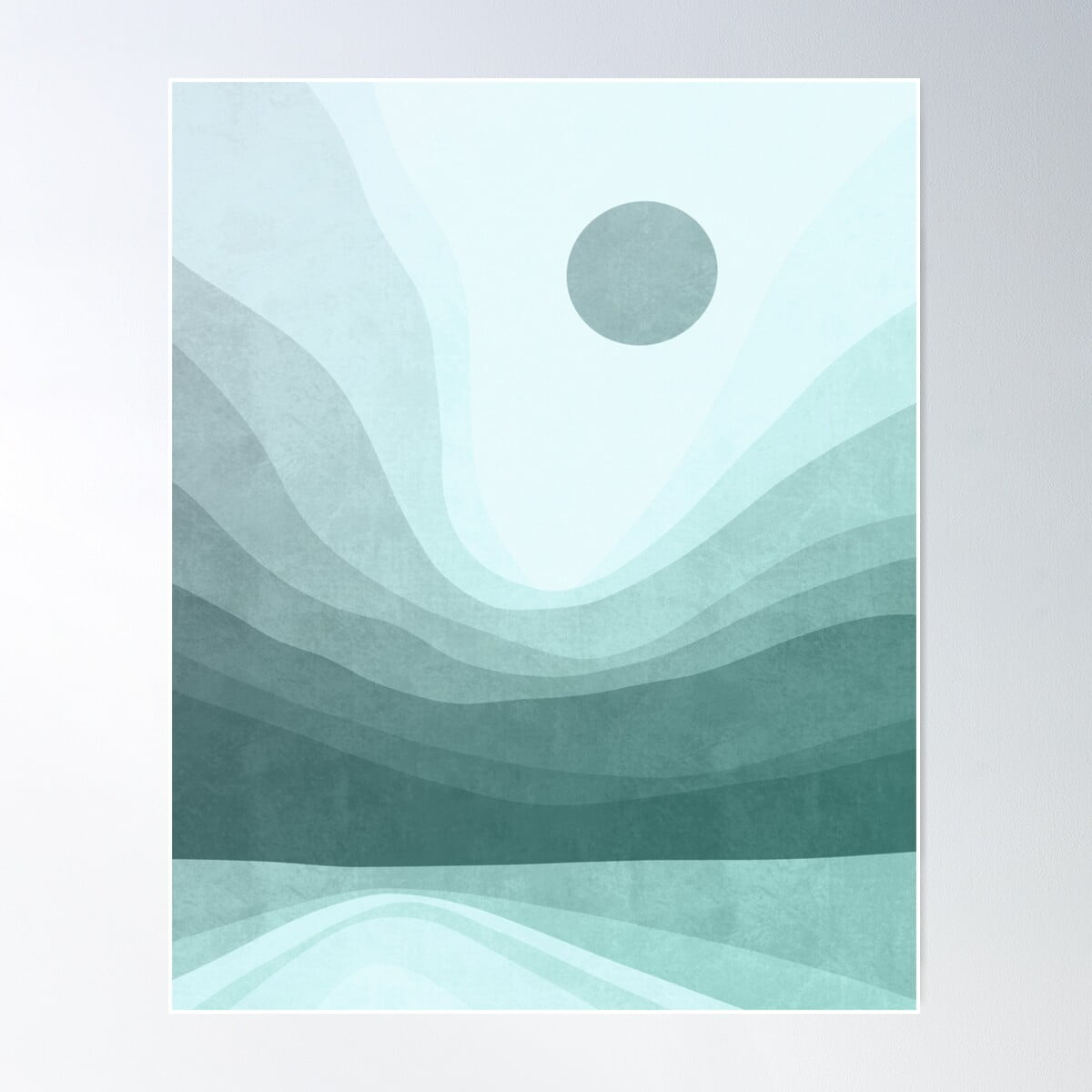 Blue Sun Landscape Poster Wall Art, Modern Wall Decor For Living Room ...
