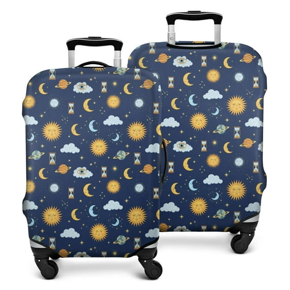 Blue Sun Moon Cloud Planet Eye Hourglass Pattern Luggage Cover Fashion ...
