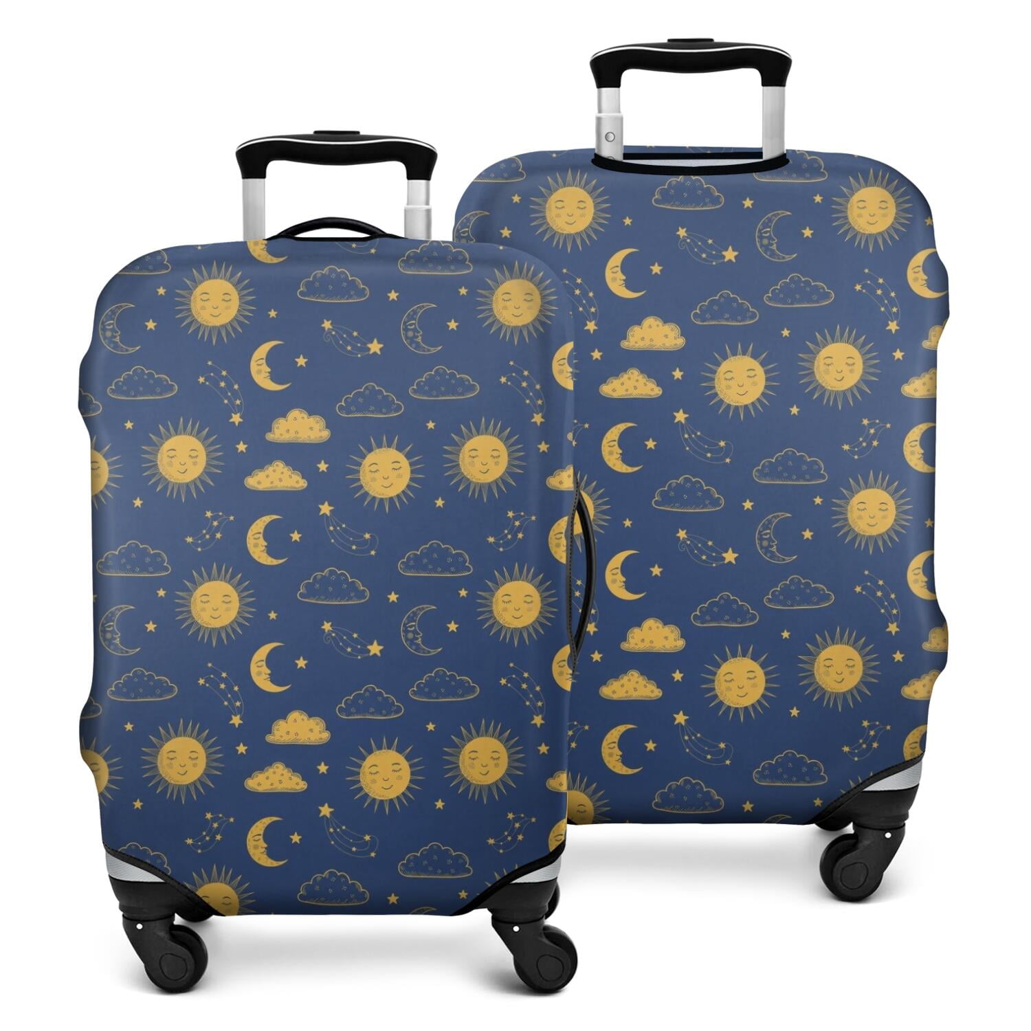 Blue Sun Moon Cloud Star Pattern Luggage Cover Fashion Suitcase Cover ...