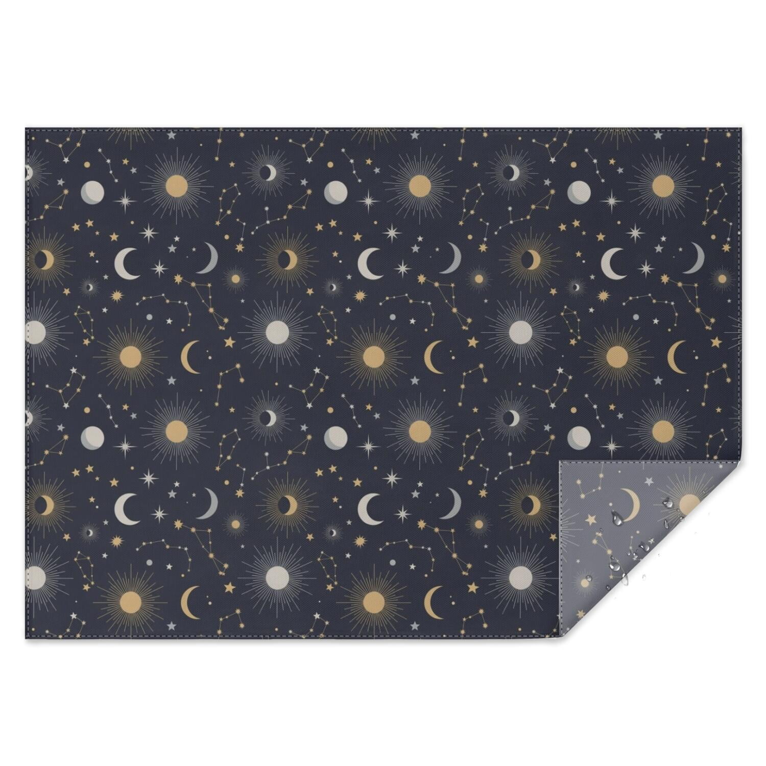 Blue Sun Moon Star Constellation Pattern Rectangle Tablecloth 60"x84 ...