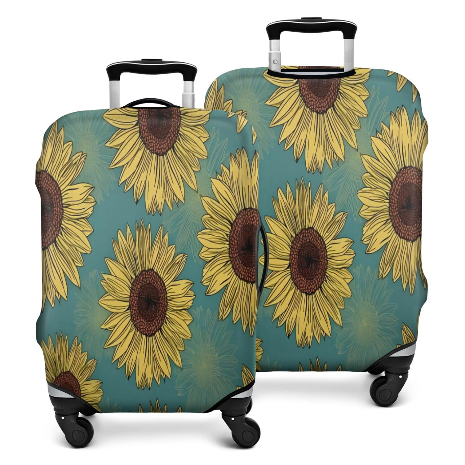 Blue Sunflower Pattern Luggage Cover Fashion Suitcase Cover Baggage ...