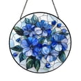 Blue Sunflower Stained Glass Style Suncatcher – Floral Window Art ...