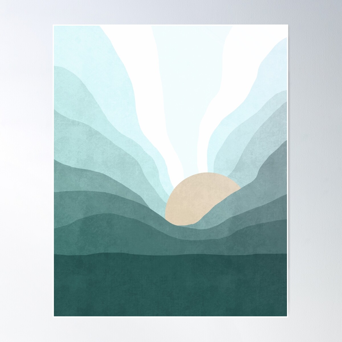 Blue Sunrise Landscape Poster Wall Art, Modern Wall Decor For Living Room Bedroom, 24x36 ...