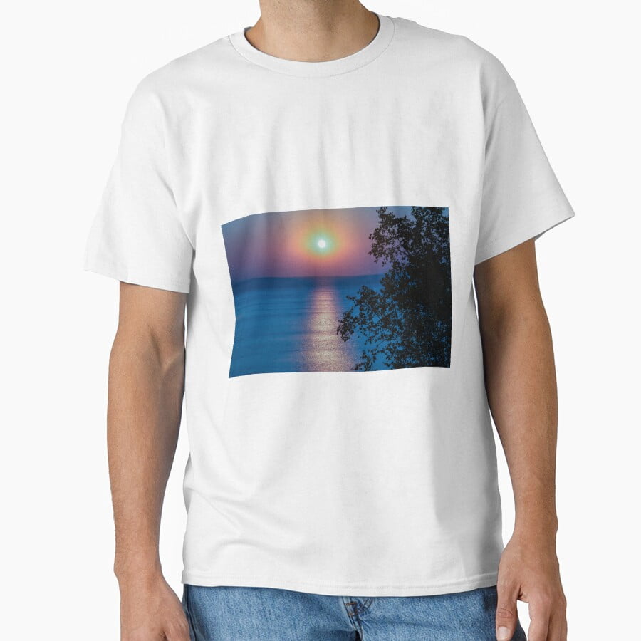 Blue Sunrise Shirt, Casual Graphic Tee, Everyday Short Sleeve Shirt ...