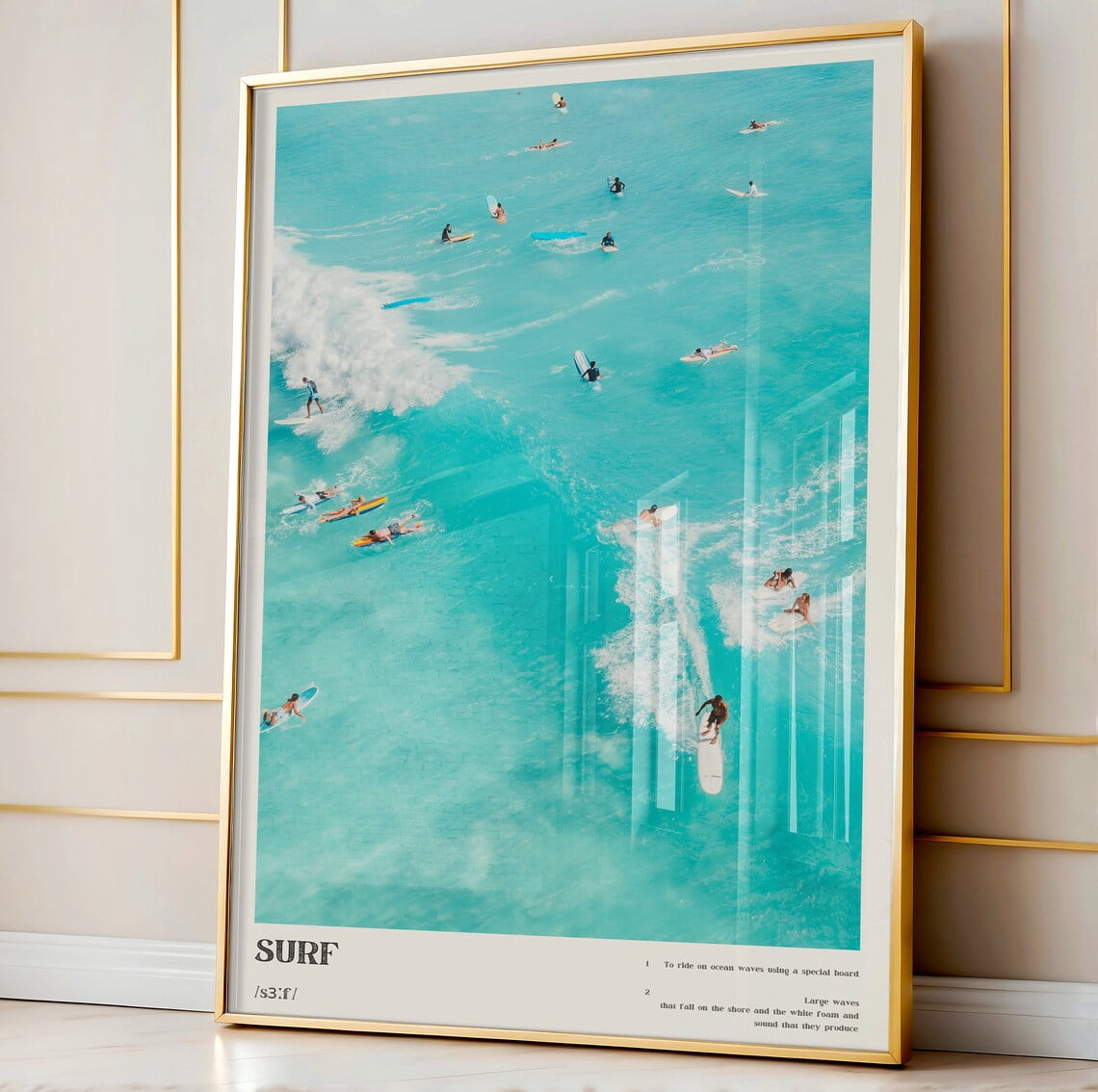 Blue Surf Ocean Photography Wall Art Coastal Decor, Unframed Canvas ...