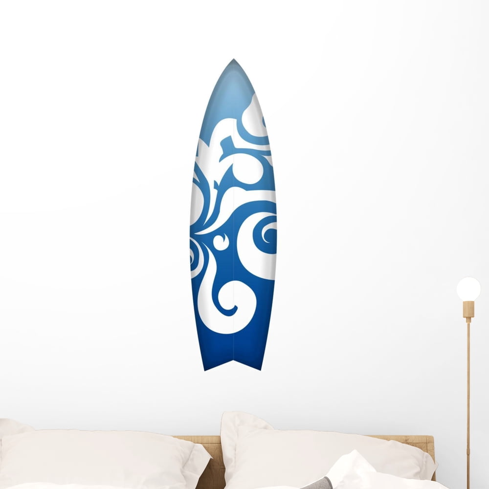 Blue Surfboard Wall Decal by Wallmonkeys Peel and Stick Graphic (36 in ...